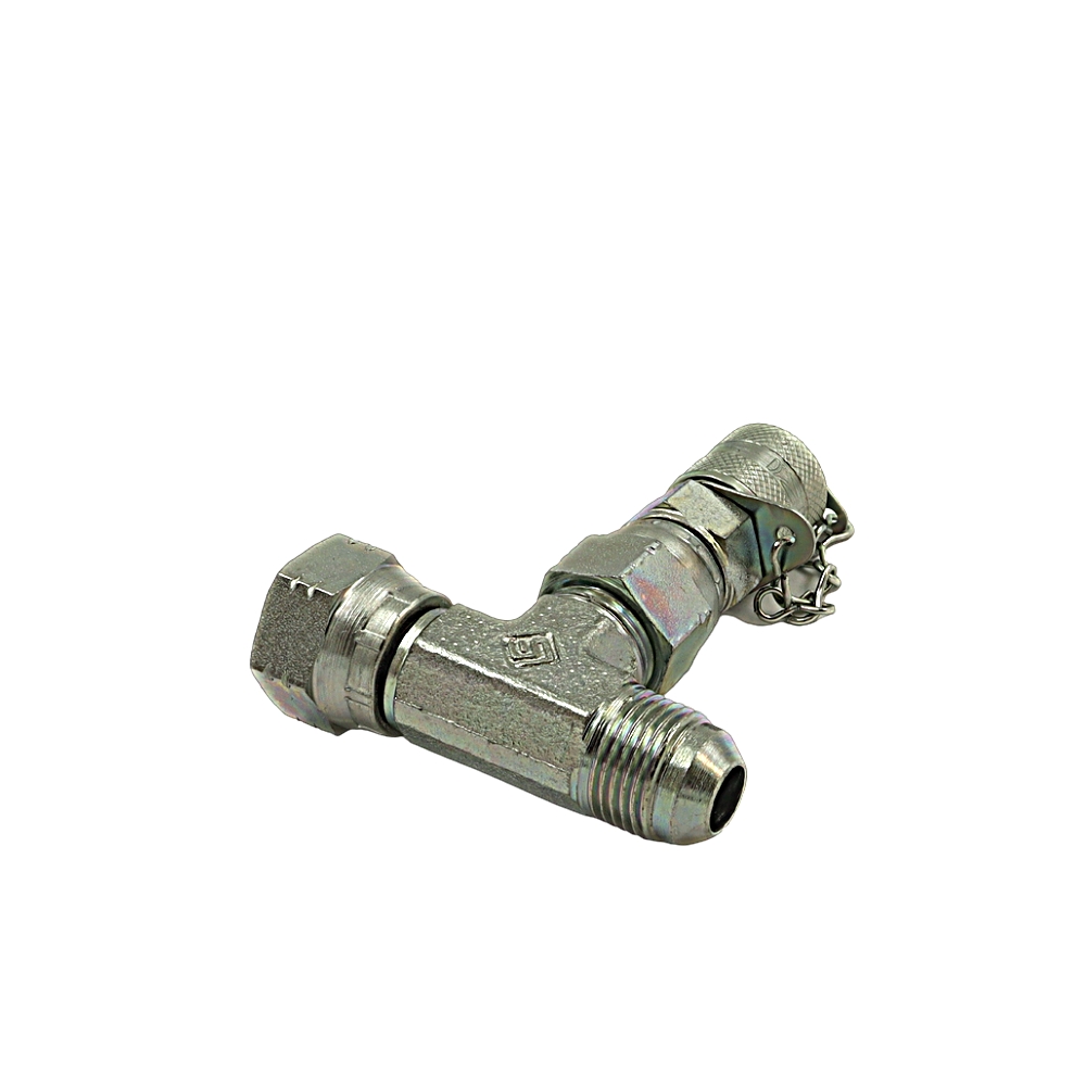 T-COUPLING JIC MALE/FEMALE +MEASURING NIPPLE - lakeudenhydro.com webstore